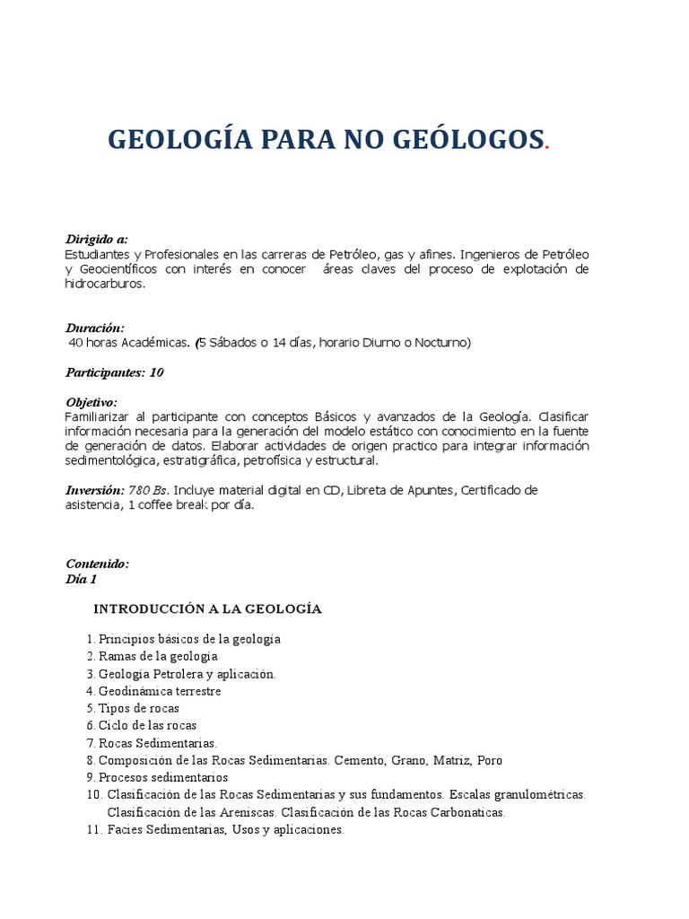 Introducción a la Geología para No Geólogos | PDF | Roca (geología ...