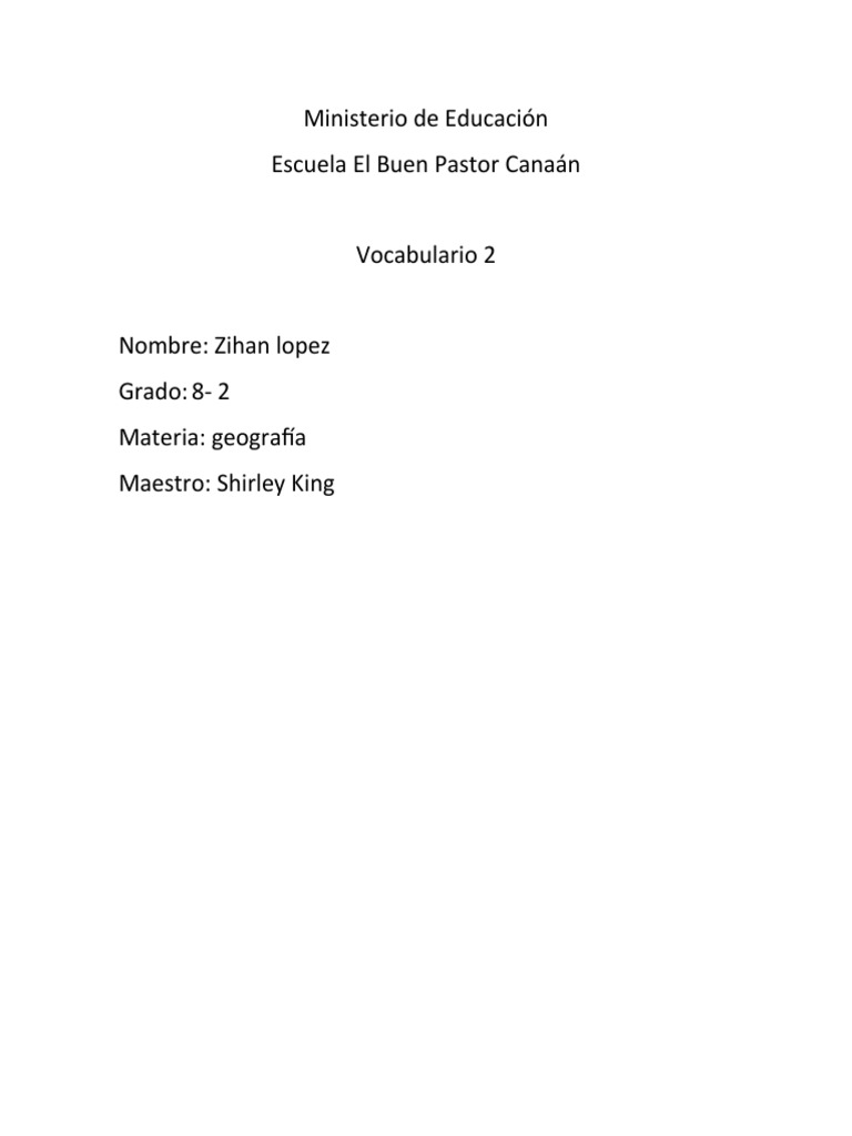 Vocabulario Dos | PDF