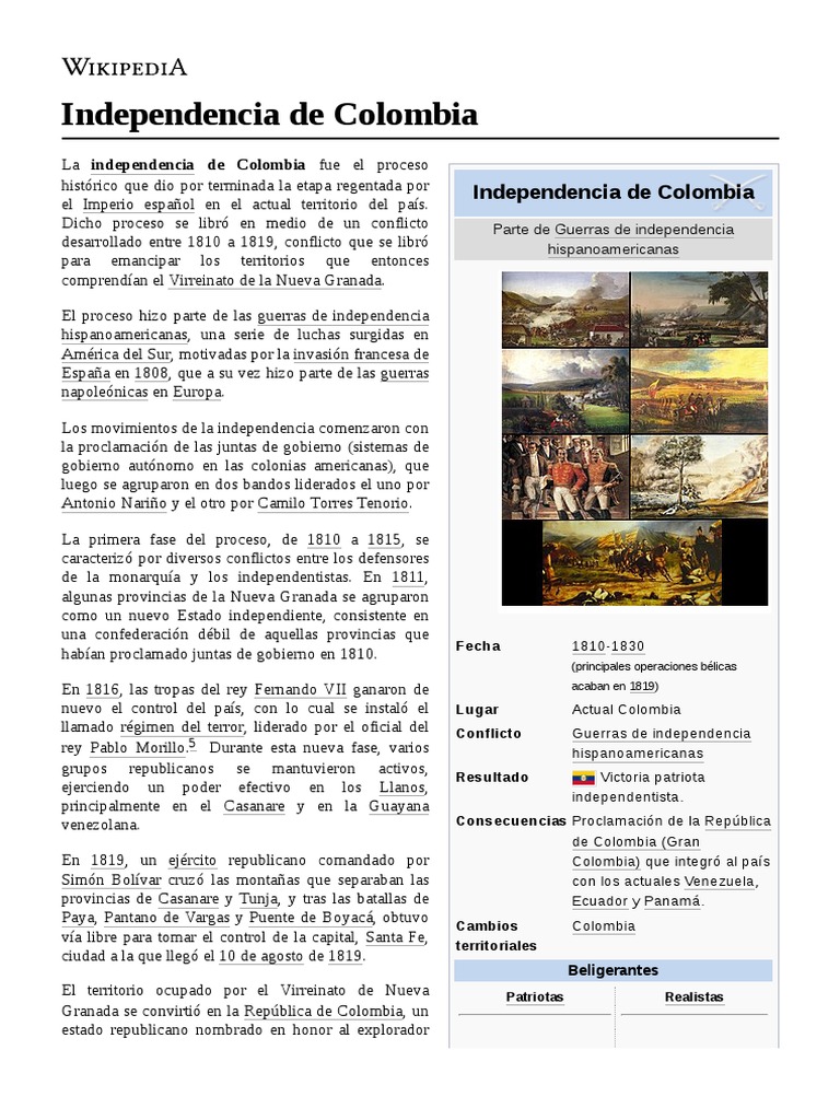 Independencia de Colombia | PDF