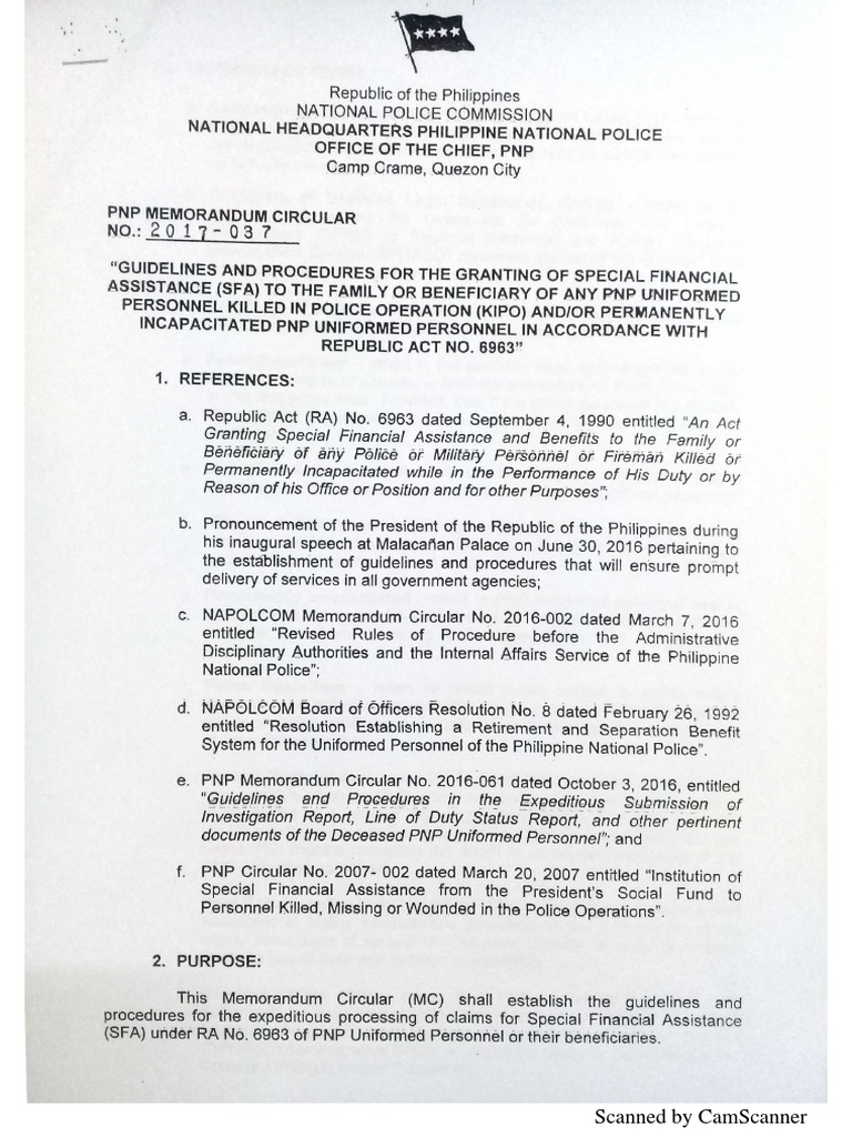 PNP MC No. 2017-037 | PDF