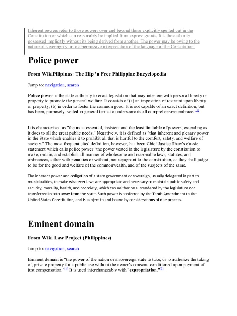 Inherent Powers | PDF