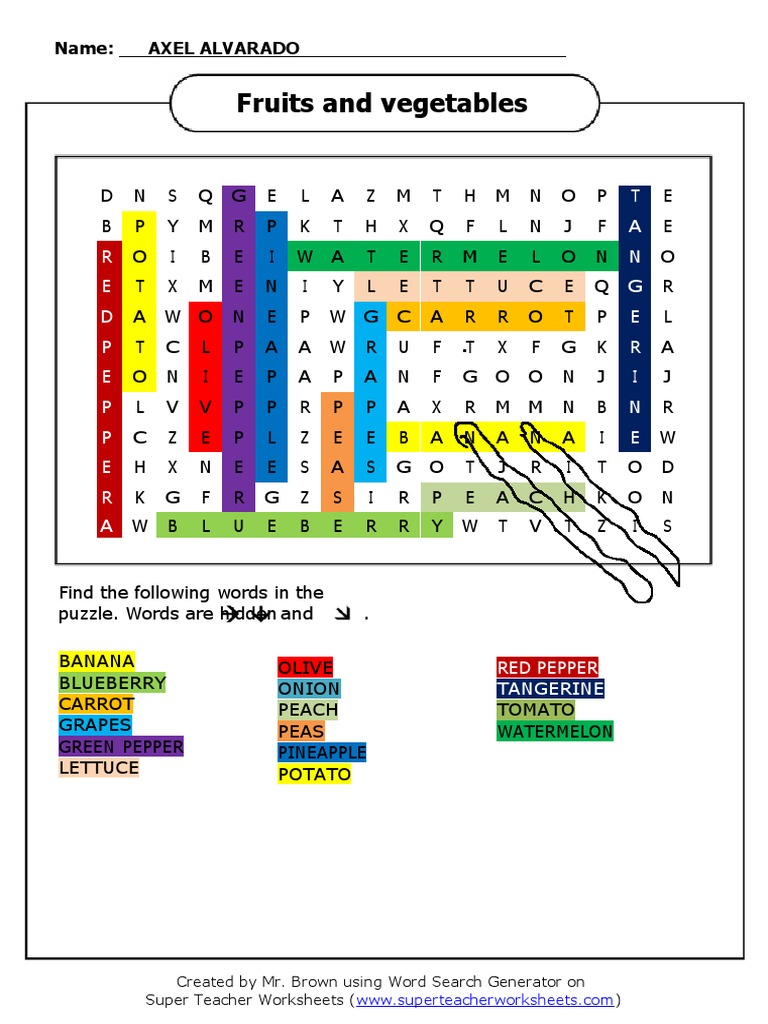 Group 1 Worksheets - Fruits - and - Vegetables | PDF