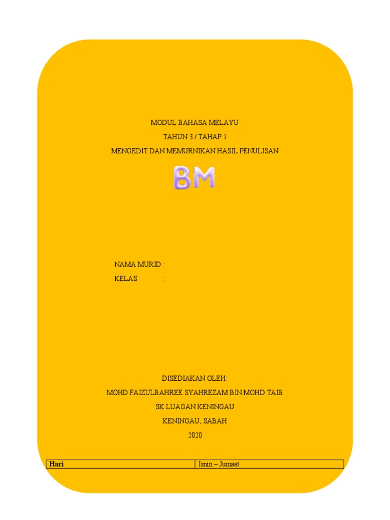 MODUL BAHASA MELAYU Tahun 3 2020 | PDF