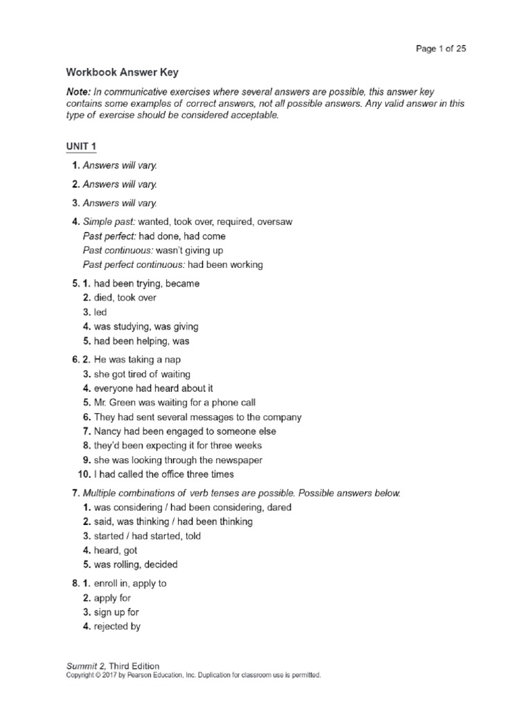 Summit 2 Workbook Answers Third Edition - TOAZ - INFO | PDF