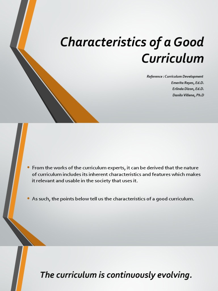 Characteristics of A Good Curriculum | Download Free PDF | Curriculum ...