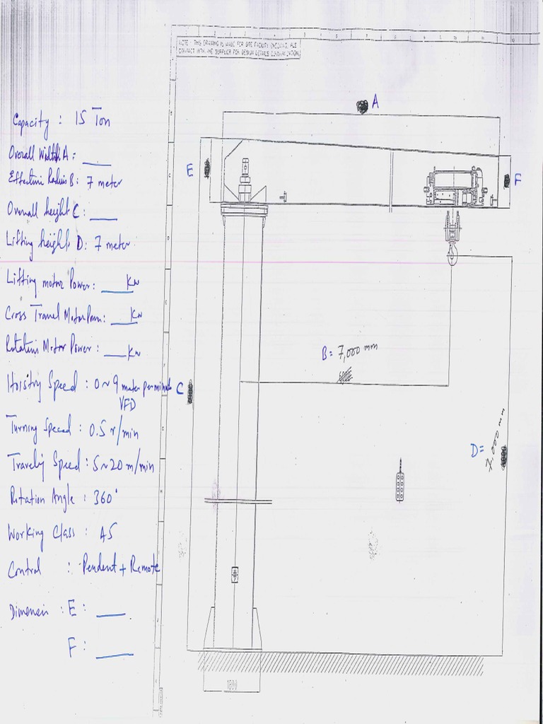 Jib Crane Drawing 15 Tons | PDF