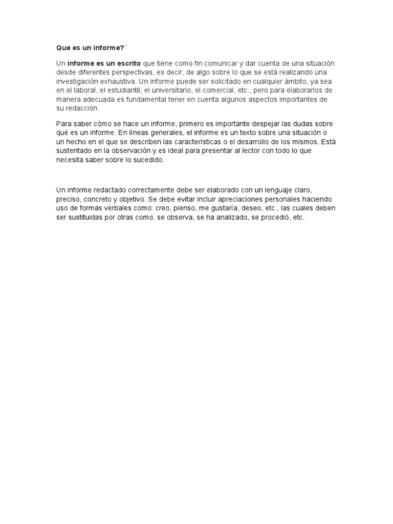 Que Es Un Informe | PDF