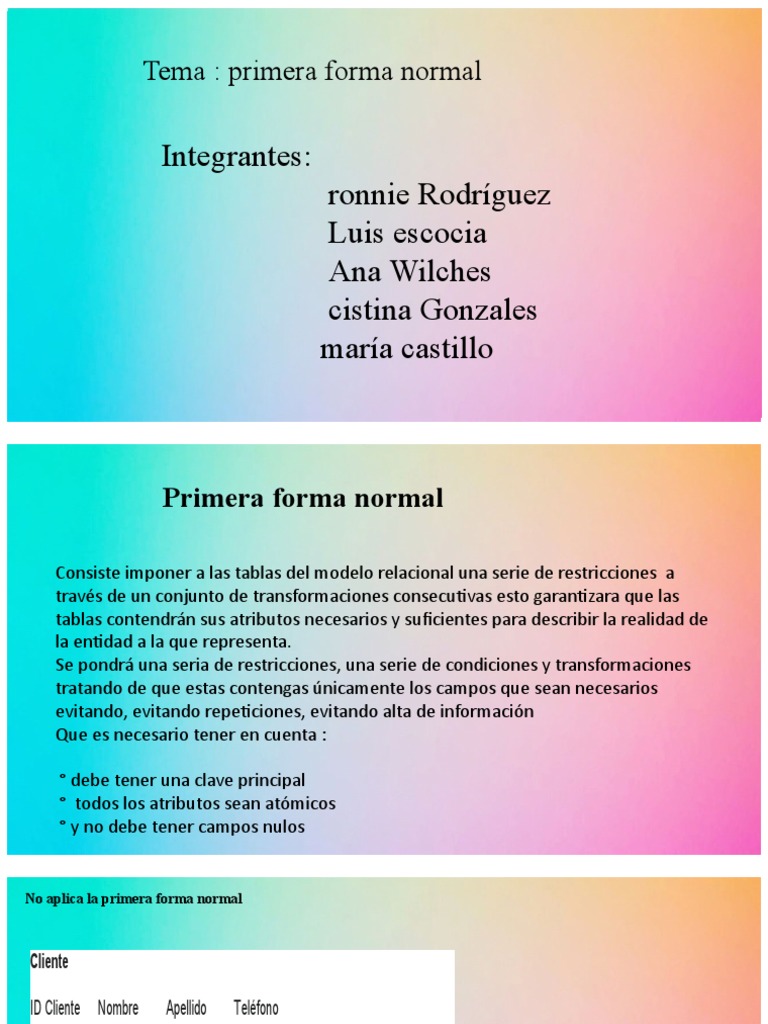 Primera Forma Normal | PDF
