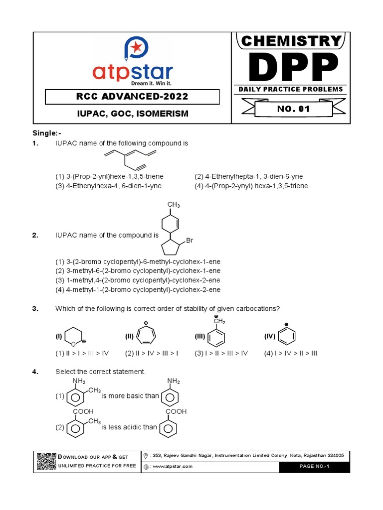 DPP1 Iupac Goc Iso-20220705164702999094 | PDF | Isomer | Organic Chemistry