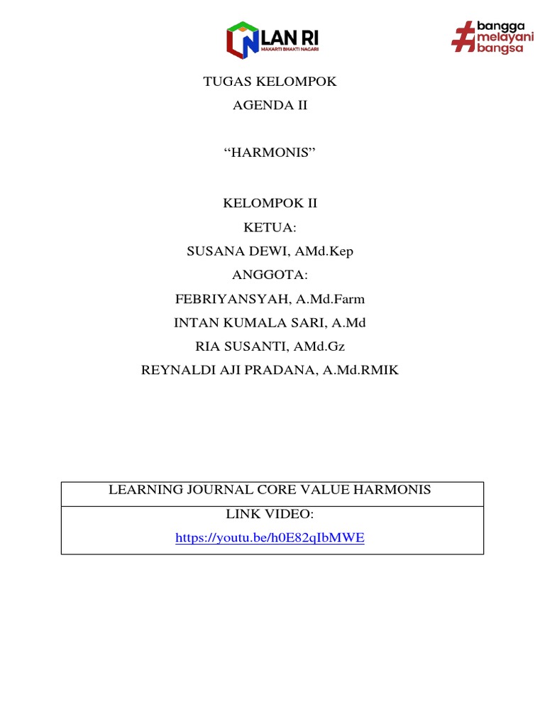Tugas Kelompok 2 Agenda Ii Materi Harmonis | PDF
