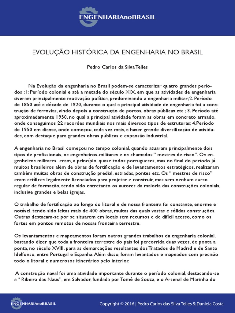 A Evolução Da Engenharia No Brasil Dos Primeiros Engenheiros Militares