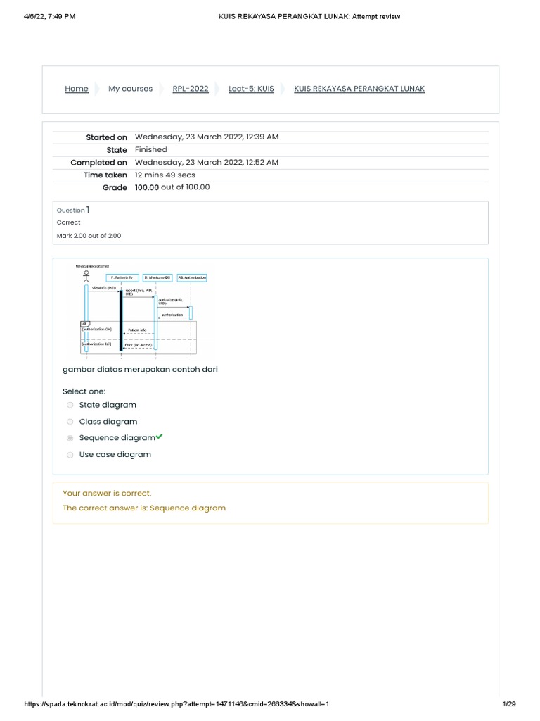 KUIS REKAYASA PERANGKAT LUNAK - Attempt Review | PDF