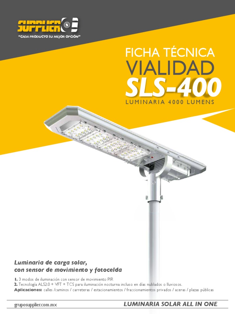 Ficha Tecnica SLS-400 | PDF | Ligero | Electrodinámica