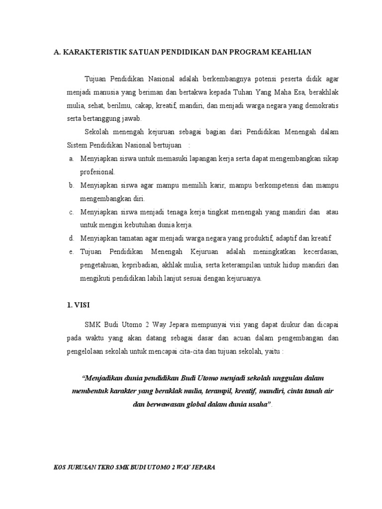 KOS TKRO Teaching Factory SMK BUDUT | PDF