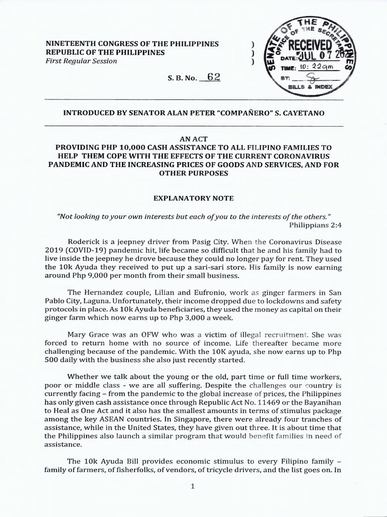 Introduced BY Senator Alan Peter "Companero" S. Cayetano: First Regular Session | PDF ...