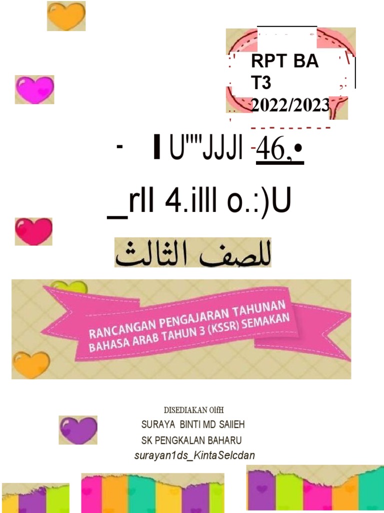 RPT Bahasa Arab Tahun 3 2022-2023 Edited | PDF