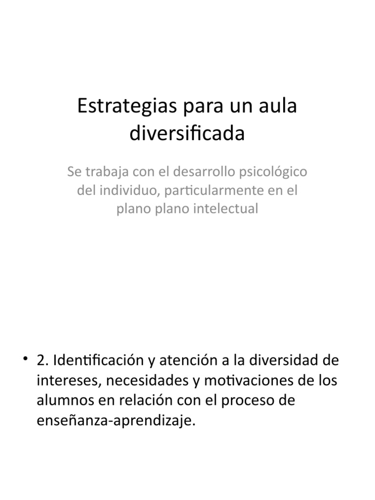 Estrategias para Un Aula Diversificada | PDF