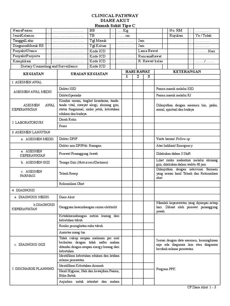 Clinical Pathway Diare Status | PDF