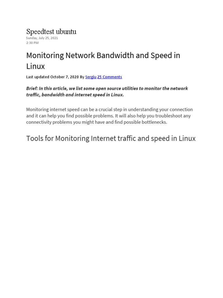 Speedtest ubuntu | PDF | Linux | Linux Distribution