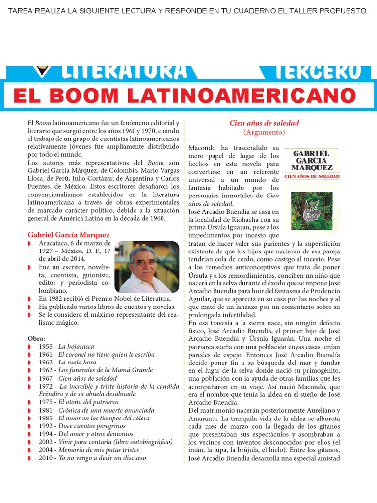 Actividades sobre el Boom Latinoamericano | PDF | Gabriel García ...