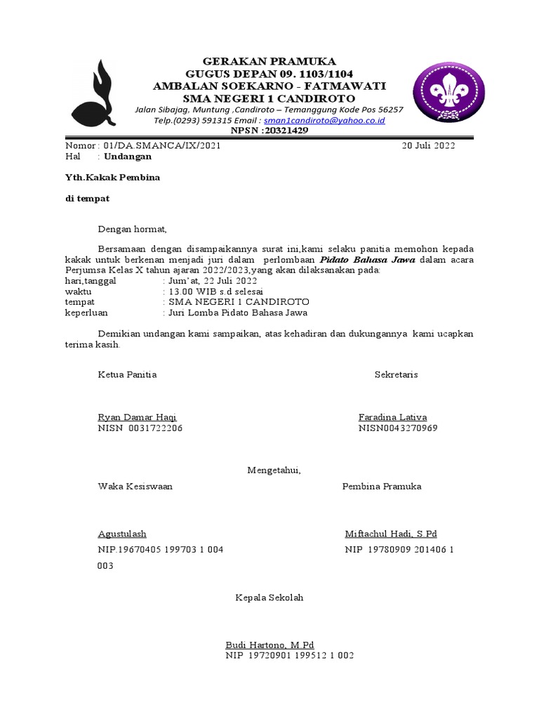 Surat Permohonan Jadi Juri | PDF