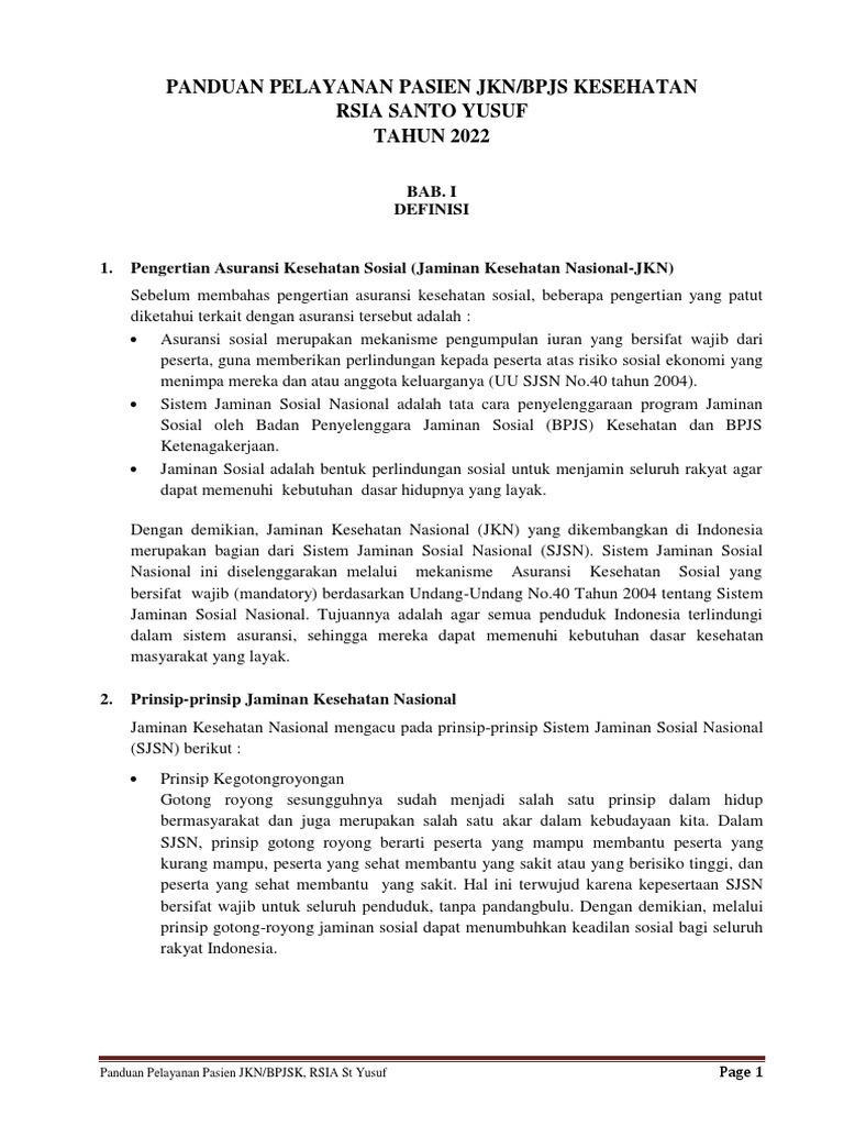 Panduan Pelayanan Pasien JKN 2022 | PDF