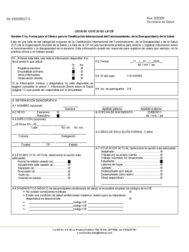 Cif Modelo | PDF | Comunicación | Ciencias de la Salud