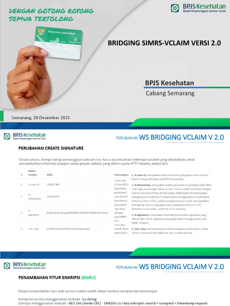 Materi Bridging SIMRS-VCLAIM Versi 2.0 | PDF