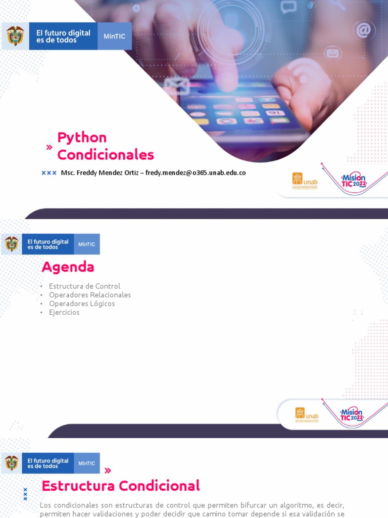 S2 D3 - 1 - Python Condicionales | PDF | Python (lenguaje de programación) | Flujo de control