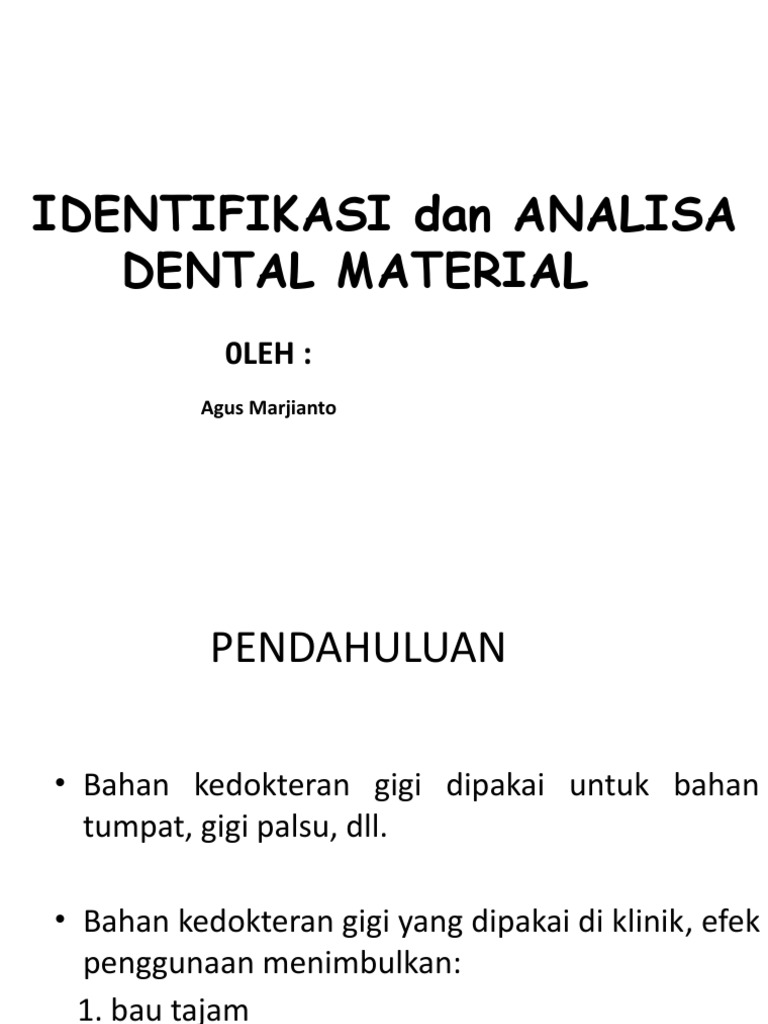 Identifikasi Dan Analisa Dental Material | PDF
