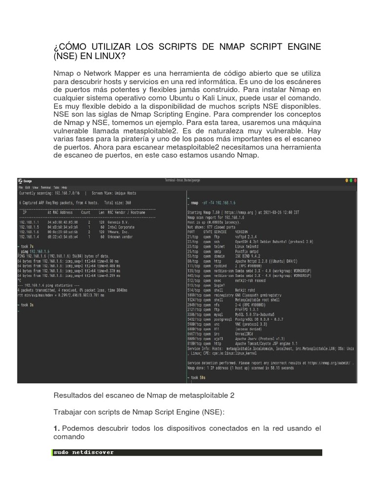 Cómo Utilizar Los Scripts de Nmap Script Engine | PDF | Lenguaje de escritura | Estructura de ...
