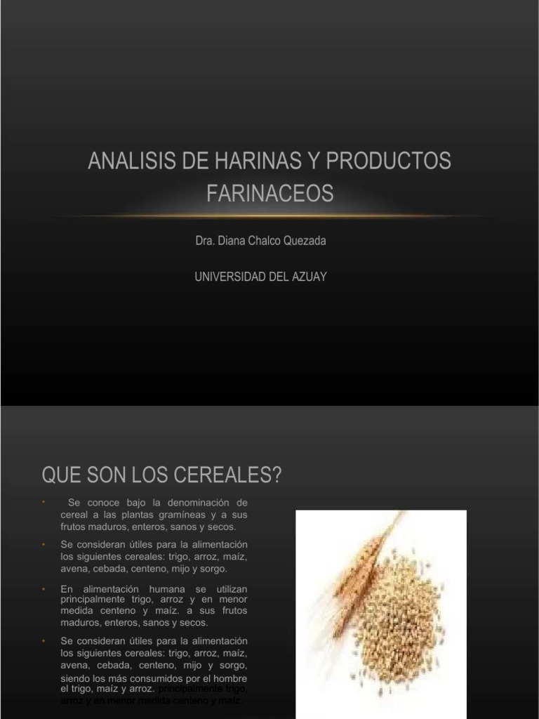 Analisis de Harinas y Productos Farinaceos | PDF | Cereales | Trigo