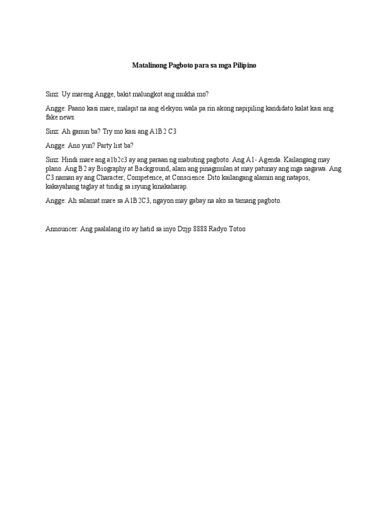 2-Matalinong Pagboto para Sa Mga Pilipino | PDF