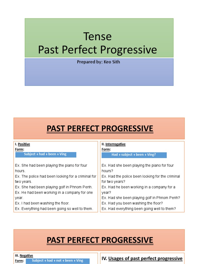 Past Perfect Progressive | PDF | Semantic Units | Languages
