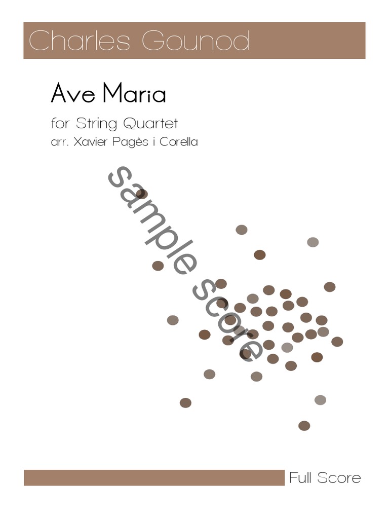 Gounod Ave Maria String Quartet Full Score Sample | PDF