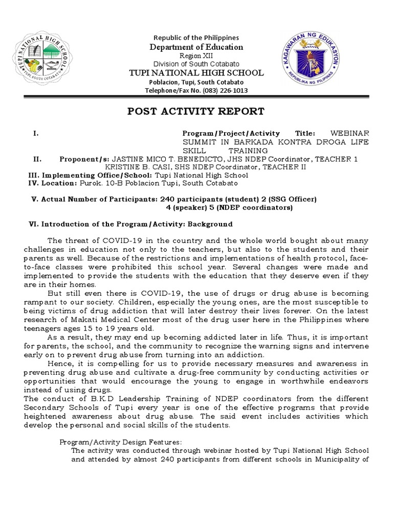 Post-Activity-Report WEBINAR 2021-2022 | PDF | Communication