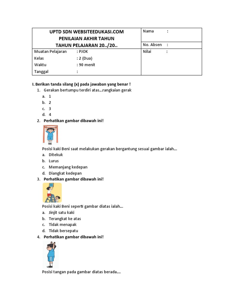 Soal PAT PJOK Kelas 2 SD 2023 | PDF