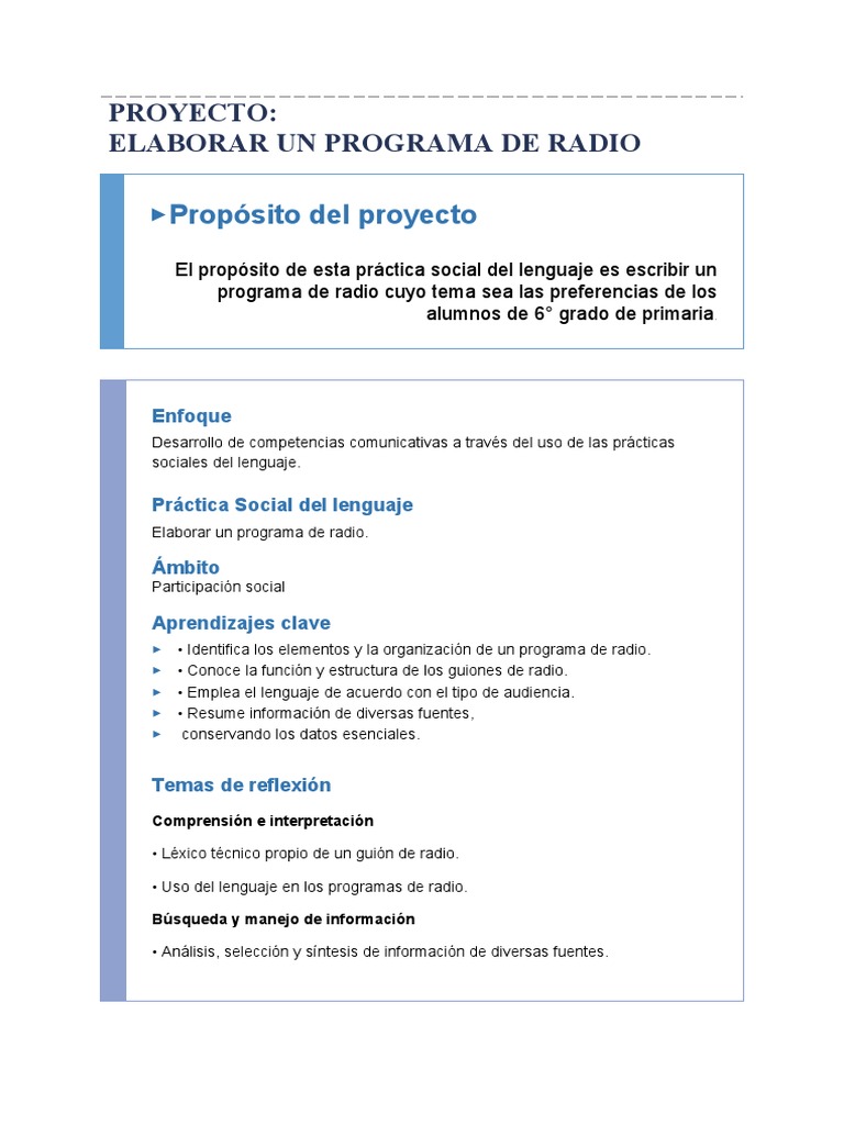Proyecto Programa de Radio | PDF | Radiodifusión | Escritura