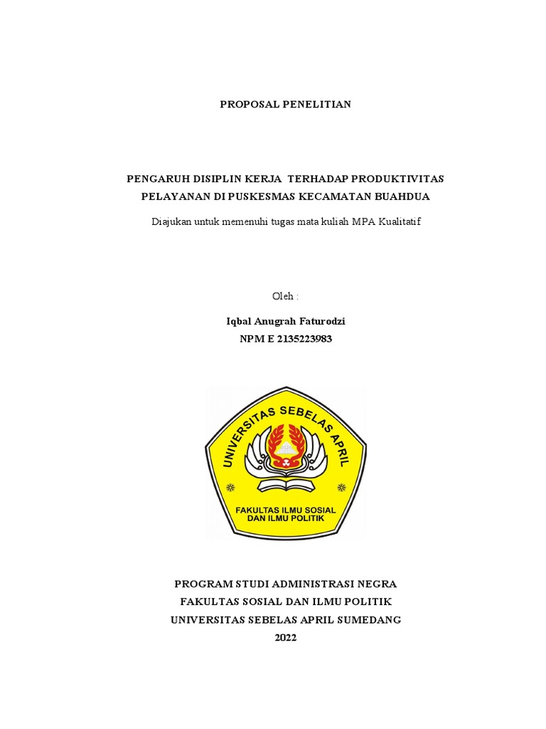 Proposal Penelitian Iqbal | PDF