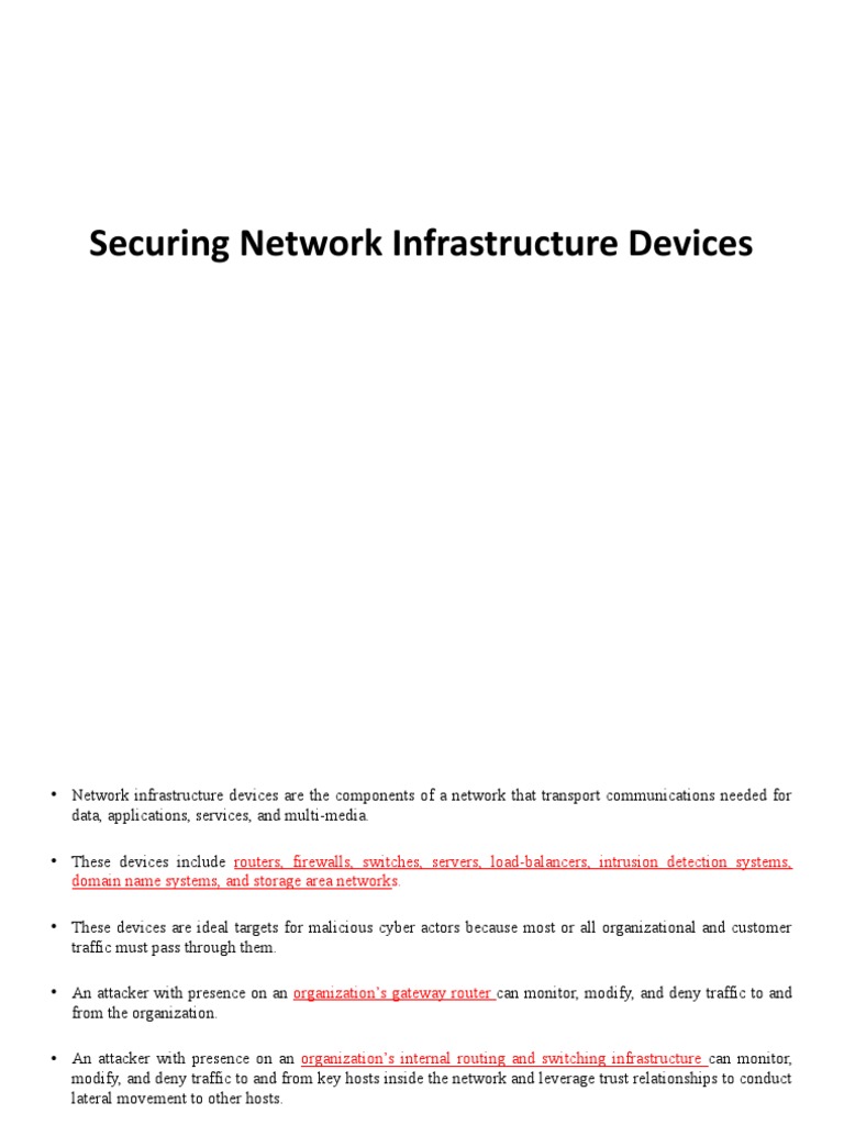 Securing the Foundation: Recommendations for Protecting Network ...
