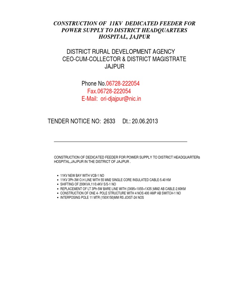 Construction of 11kv Dedicated Feeder of 11kv Dedicated Feeder For ...