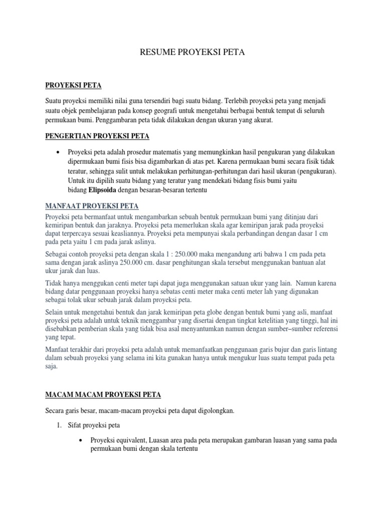 Kevin Resume Proyeksi Peta | PDF