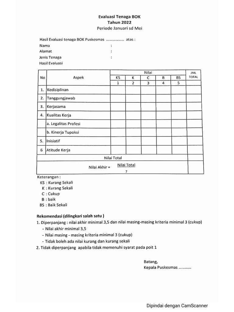 Form Penilaian | PDF