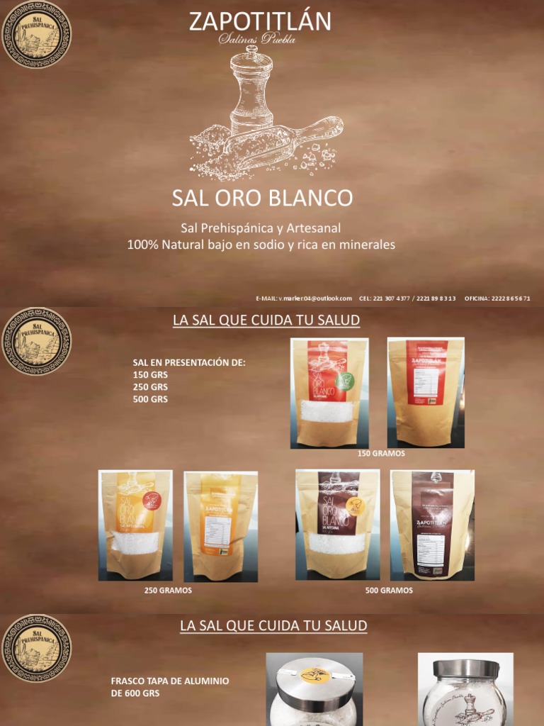 Catalogo Sal Oro Blanco Apotitlan | PDF