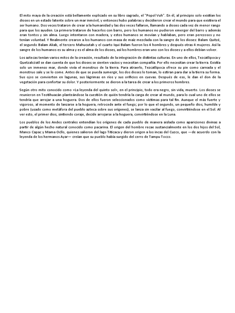 El Mito Maya de La Creación Está Bellamente Explicado en Su Libro ...