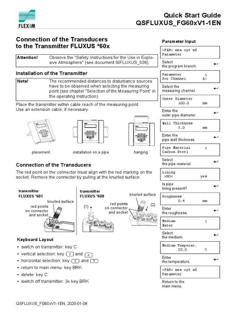 Flexim Fluxus F60x Quick Start Guide | PDF | Electrical Connector ...
