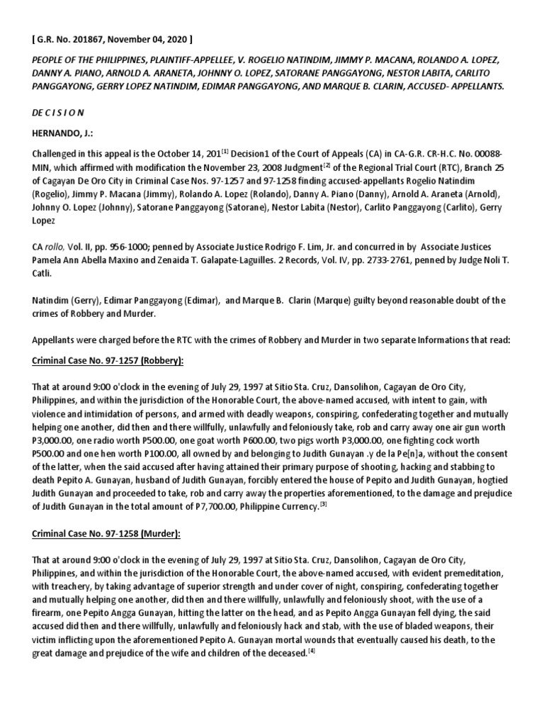 People vs. Natindim | PDF | Murder | Crimes