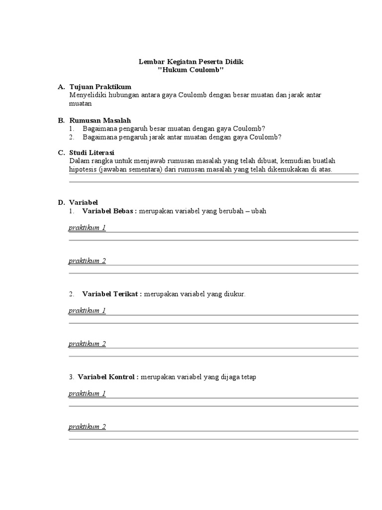 LKPD Gaya Listrik | PDF