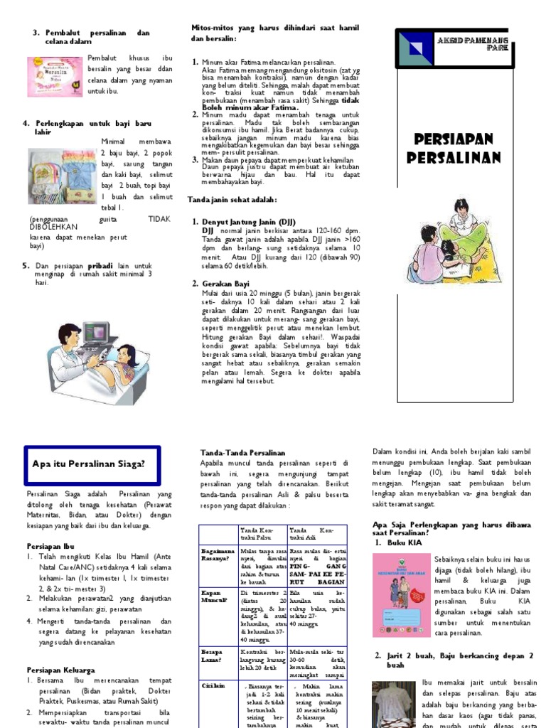 Leaflet PERSIAPAN-PERSALINAN | PDF