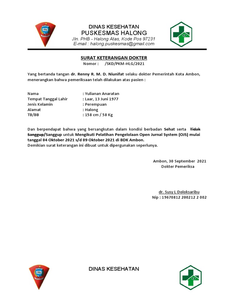 SURAT SKD-3 PKM Halong | PDF